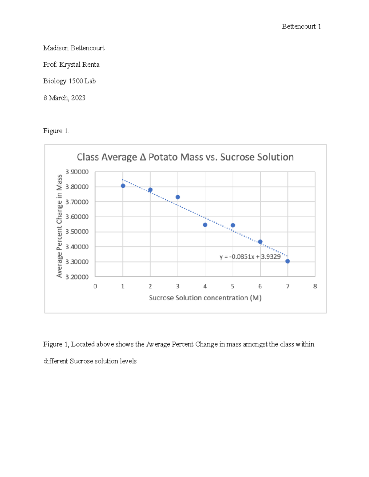 Bio post-lab #4 - Madison Bettencourt Prof. Krystal Renta Biology 1500 ...