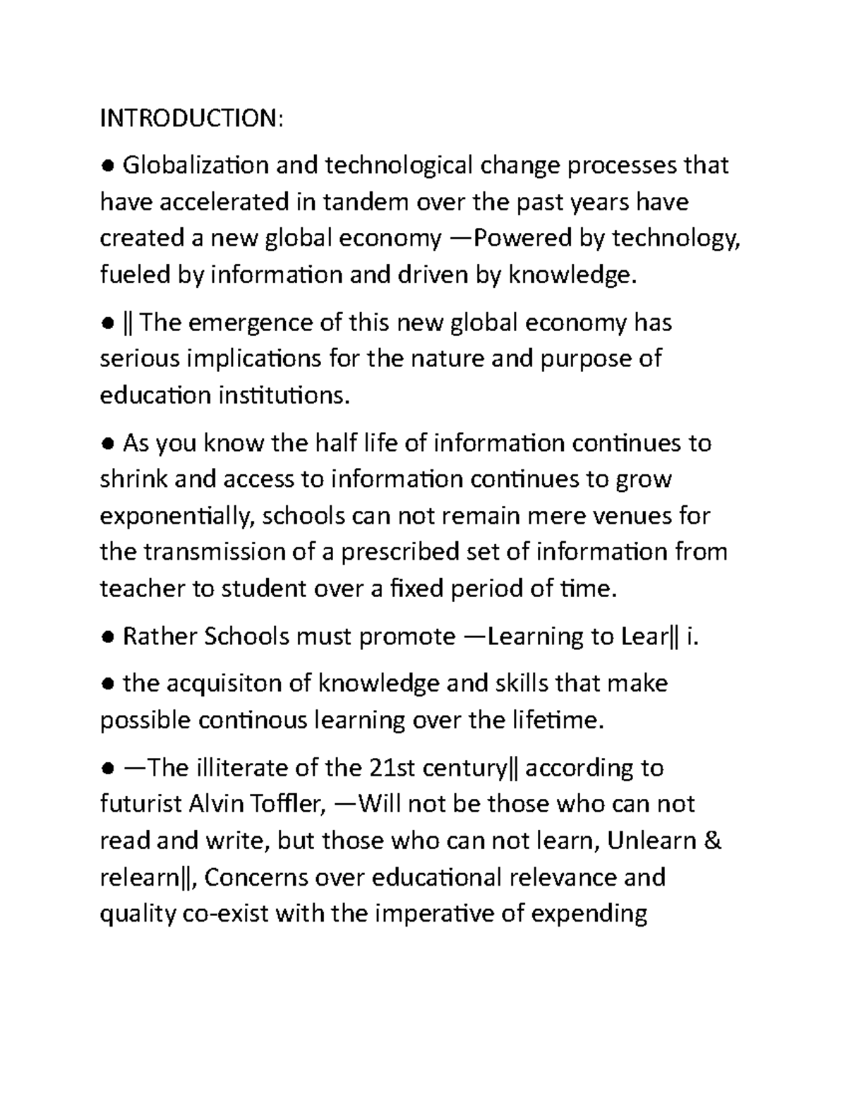 Marco Assignment ICT - INTRODUCTION: Globalization and technological ...