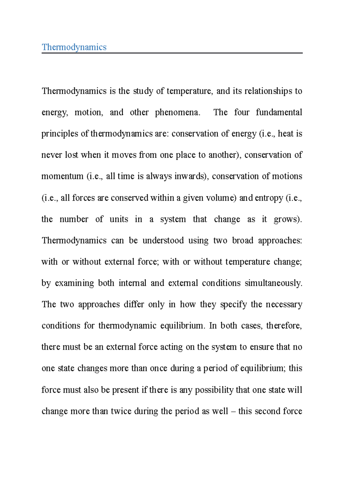 Thermodynamics - class fun - Thermodynamics Thermodynamics is the study ...
