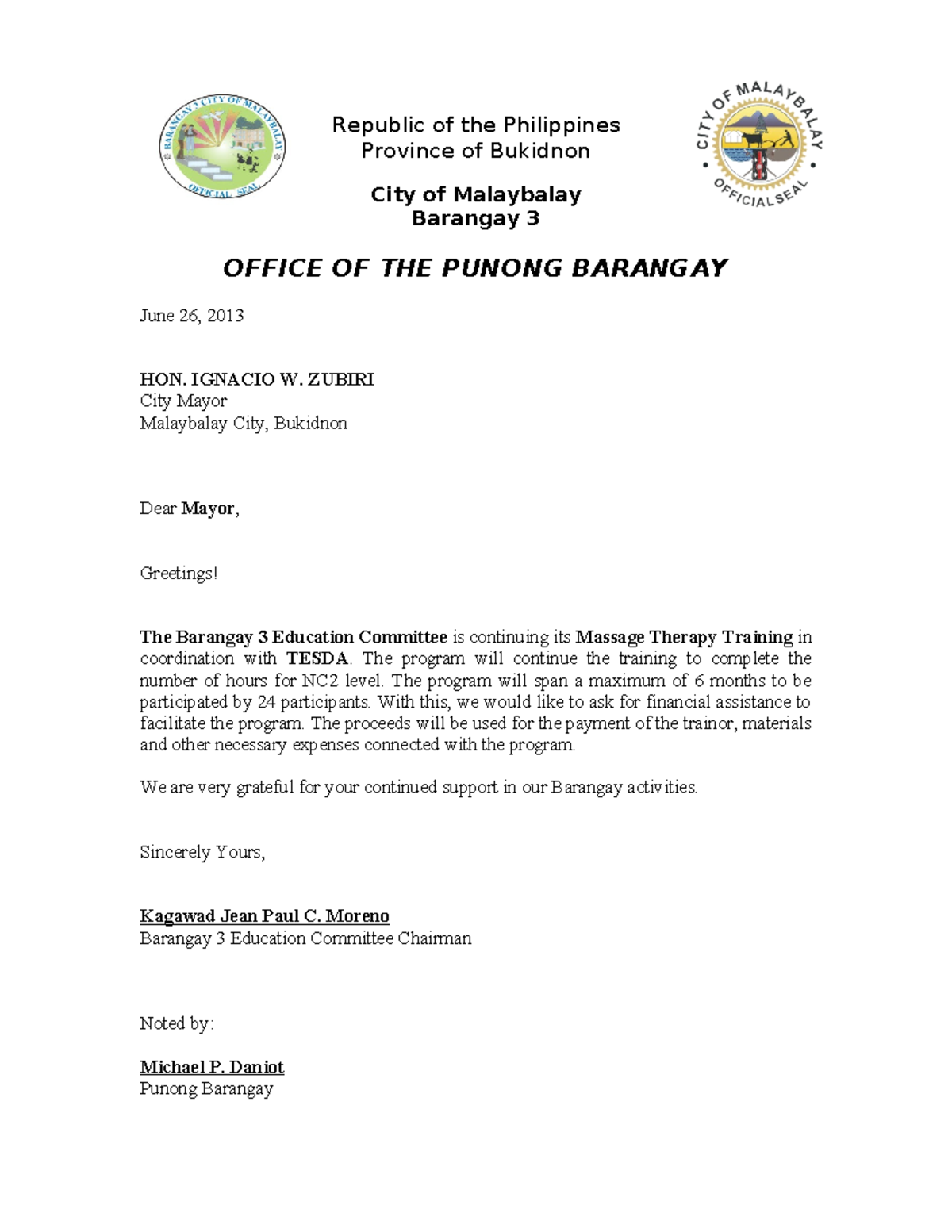 151668252 sample solicitation letter - Republic of the Philippines ...