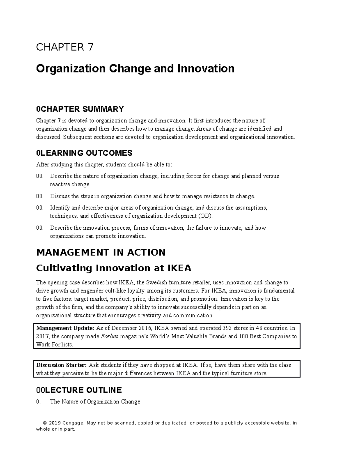 Griffin 9e IM Ch 7 edited - CHAPTER 7 Organization Change and Innovation 0CHAPTER SUMMARY ...