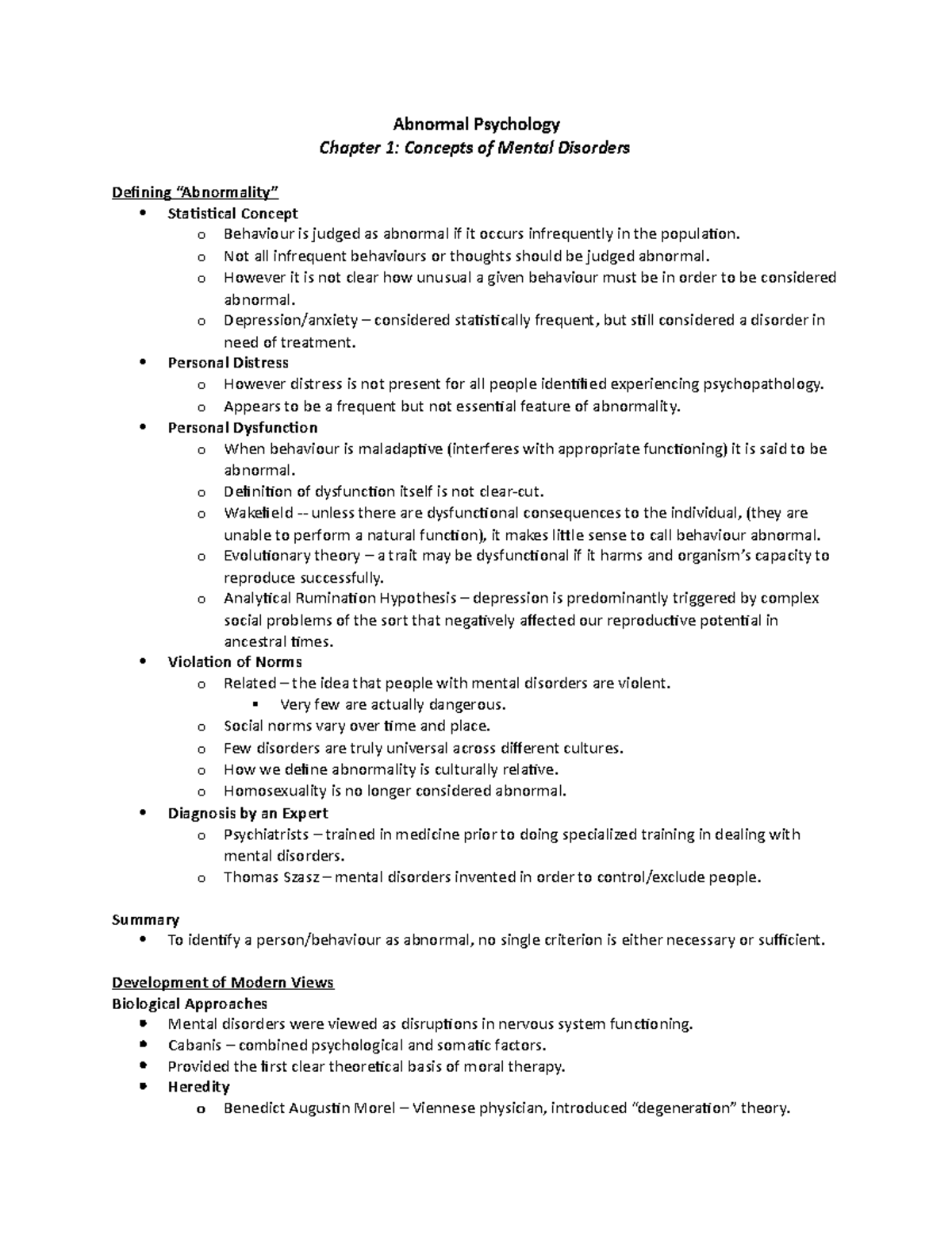 Chapter One: Concepts of Mental Disorders - Abnormal Psychology ...
