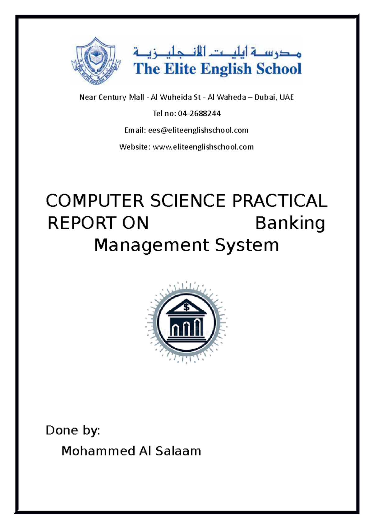 Computer project report (3) - Copy - ####### Near Century Mall - Al ...