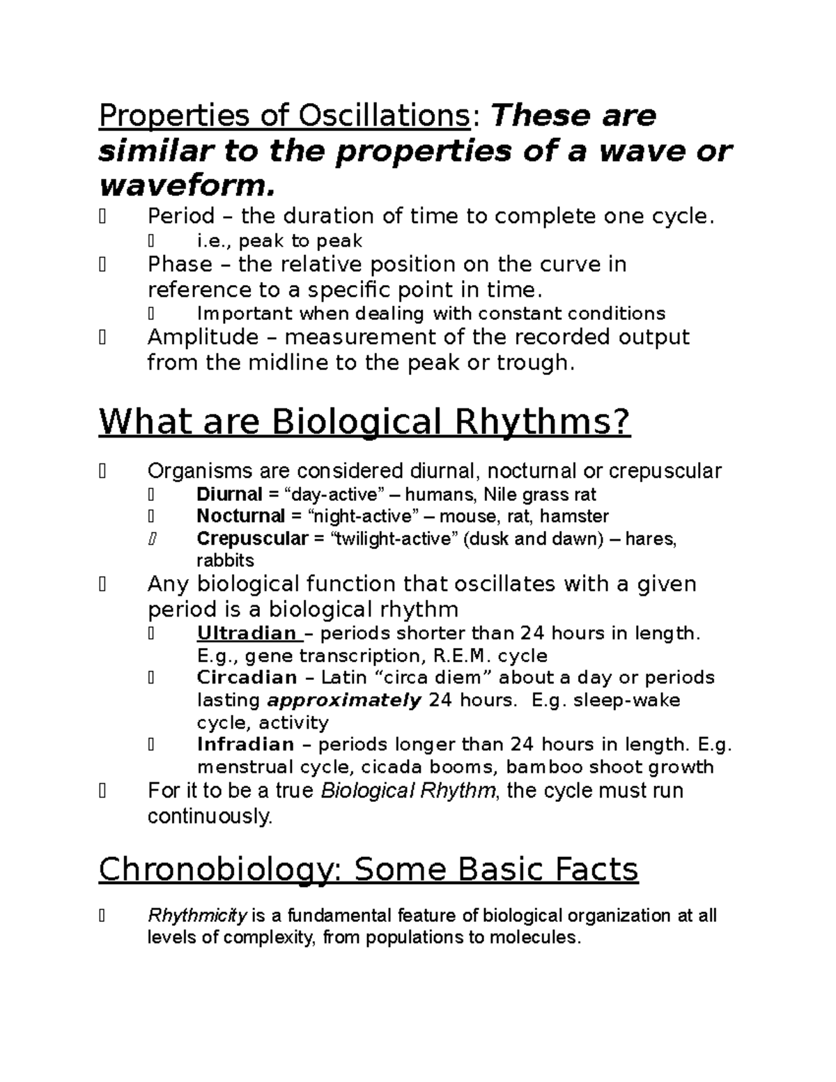 Properties of Oscillations - Period – the duration of time to complete ...