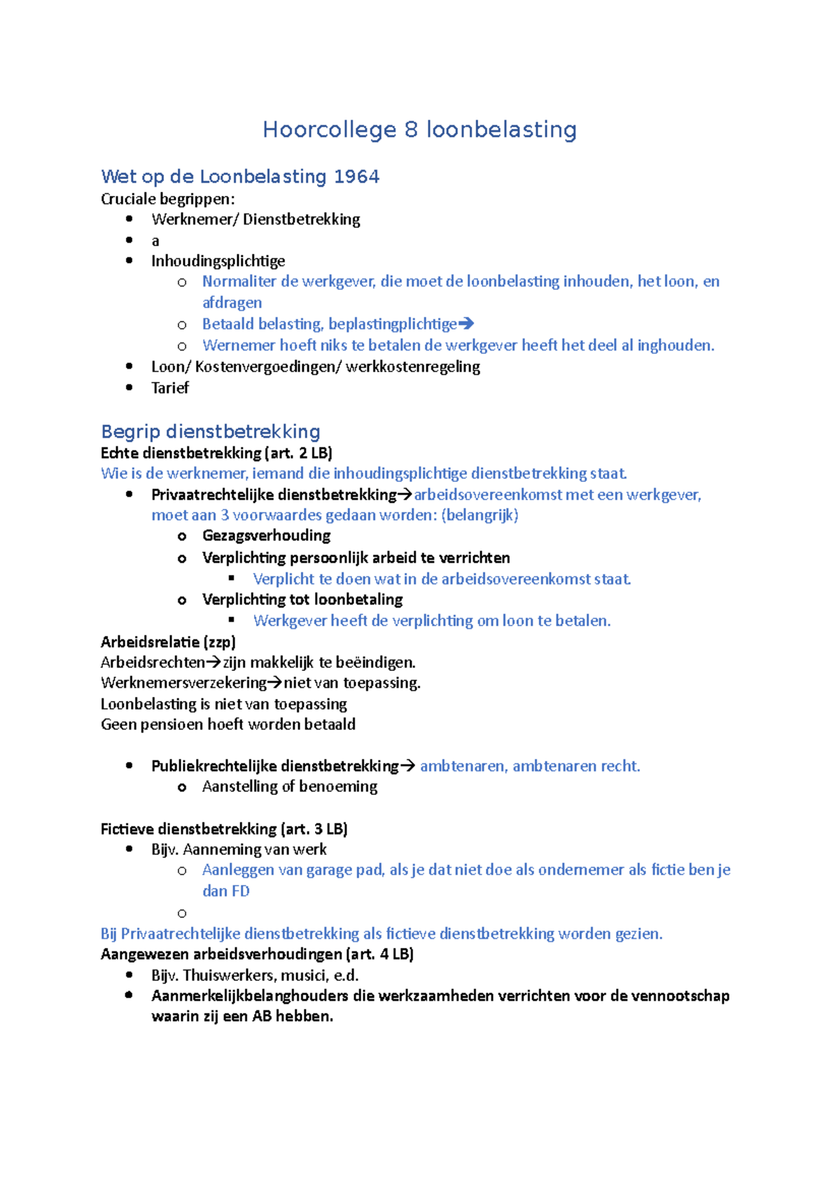 Hoorcollege 8 loonbelasting - Hoorcollege 8 loonbelasting Wet op de ...