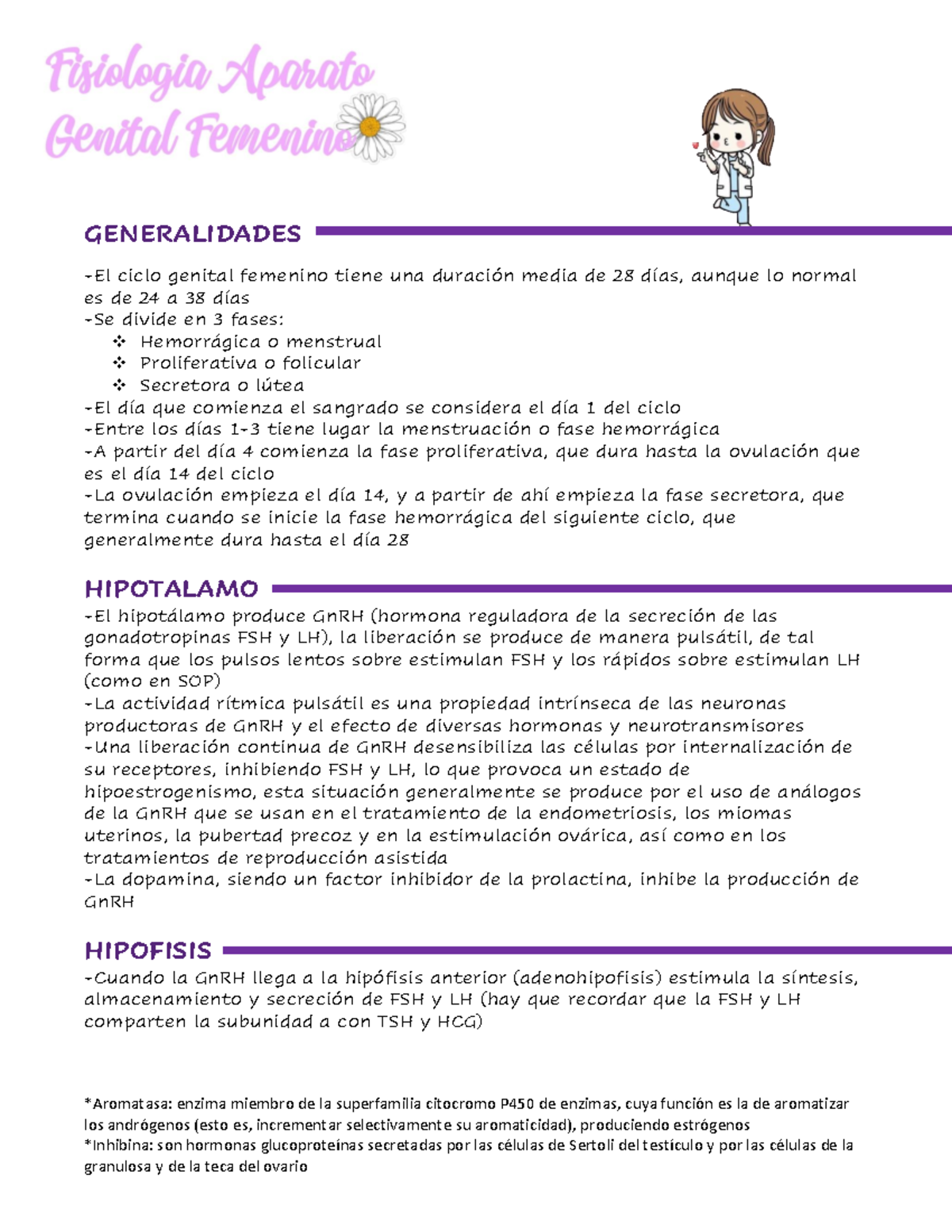 Fisiologia genital femenino - Warning: TT: undefined function: 32 *Aromatasa: enzima miembro de ...