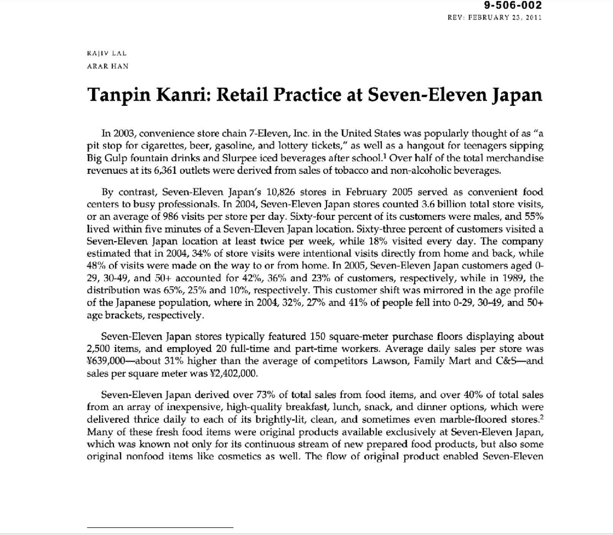 Tanpin Kanri - BUS101 - Studocu