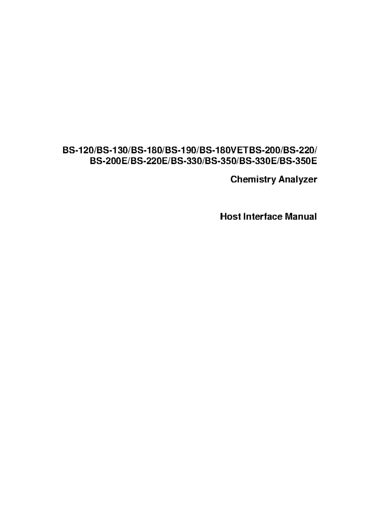 Lis Interface Manual - BS-120/BS-130/BS-180/BS-190/BS-180VETBS-200/BS-220/ - Studocu