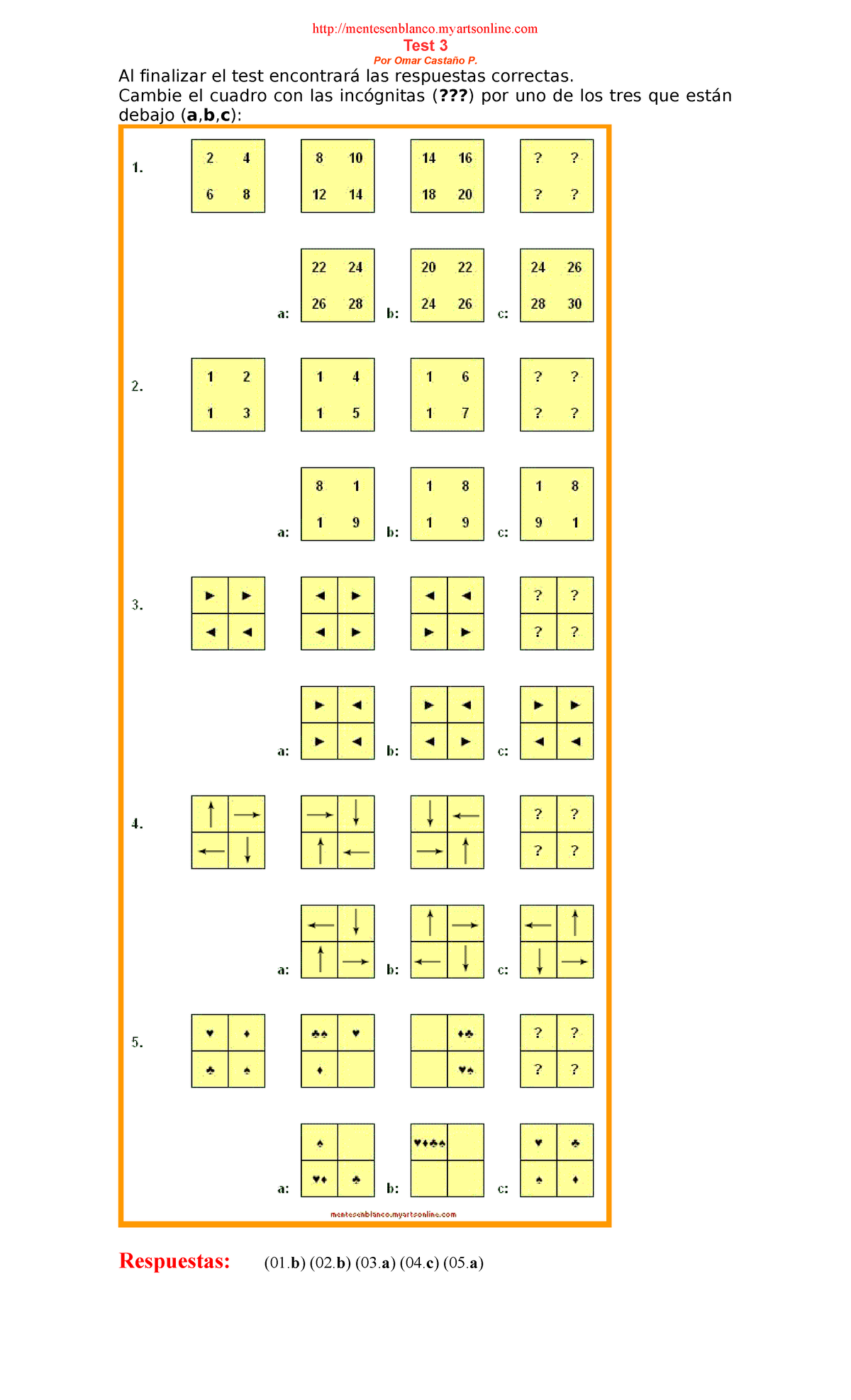 TEST Abstracto - Test de razonamiento para preparación a os exámenes de ...