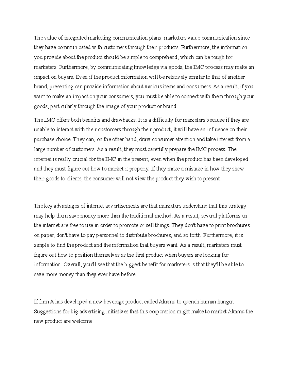 Portfolio Assignment UNIT 6 The Value Of Integrated Marketing portfolio-assignment-unit-6-the-value-of-integrated-marketing