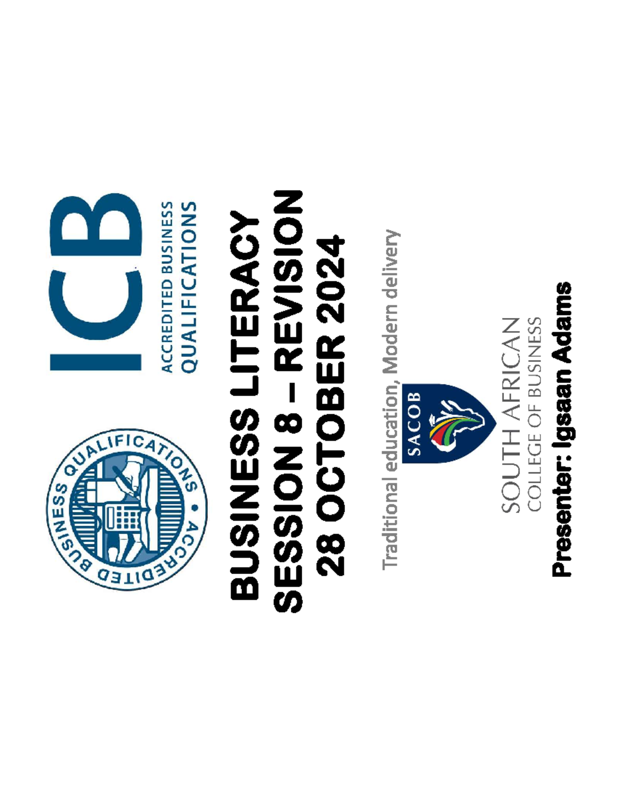 Busl exam - ASSIGNMENT - BUSINESS ICB ACCREDITED BUSINESS ...