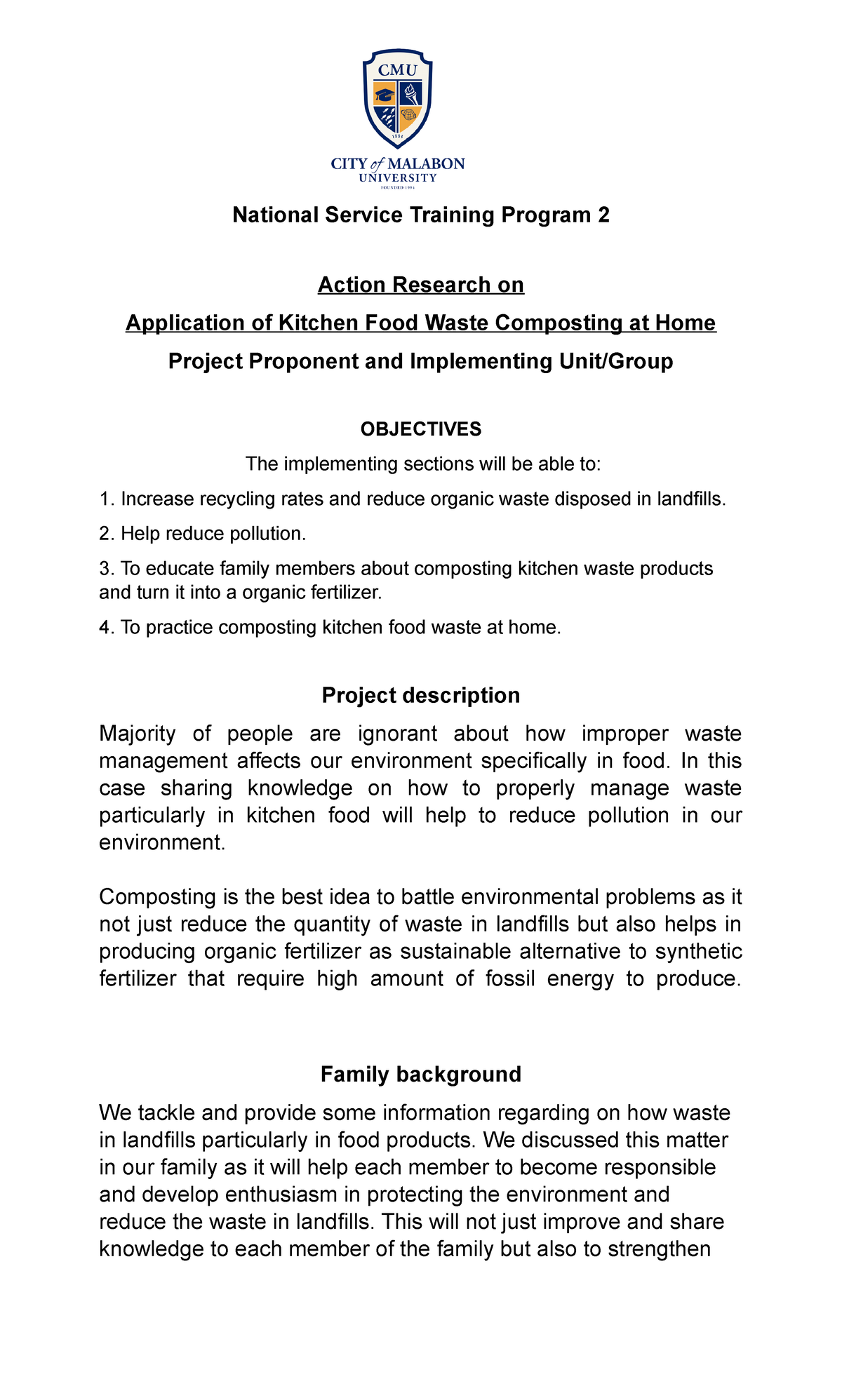 Basallote, Randy M. - Final - Action Research - National Service Training Program 2 Action ...