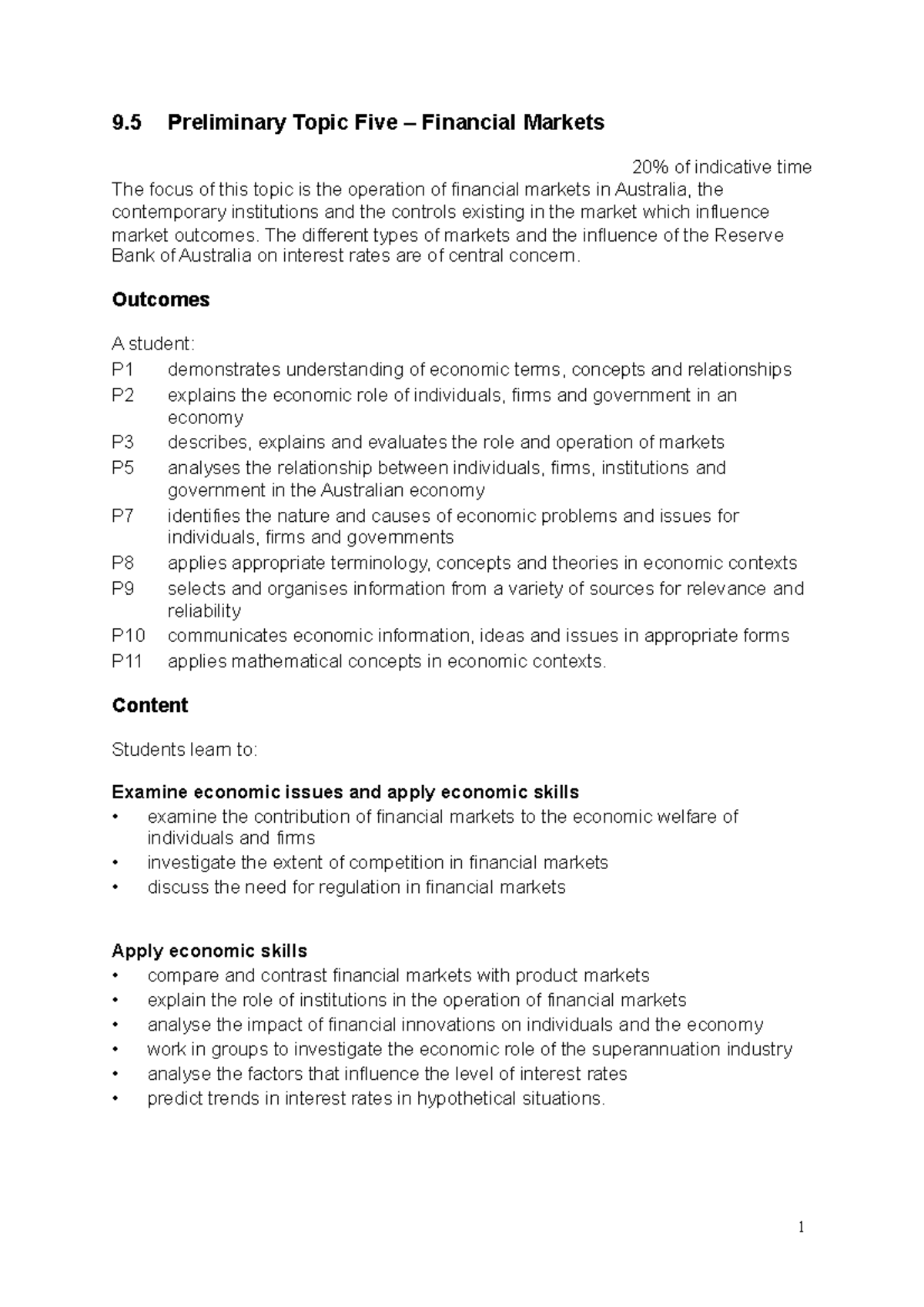 5. Financial Markets Worksheet 2021 - 9 Preliminary Topic Five ...
