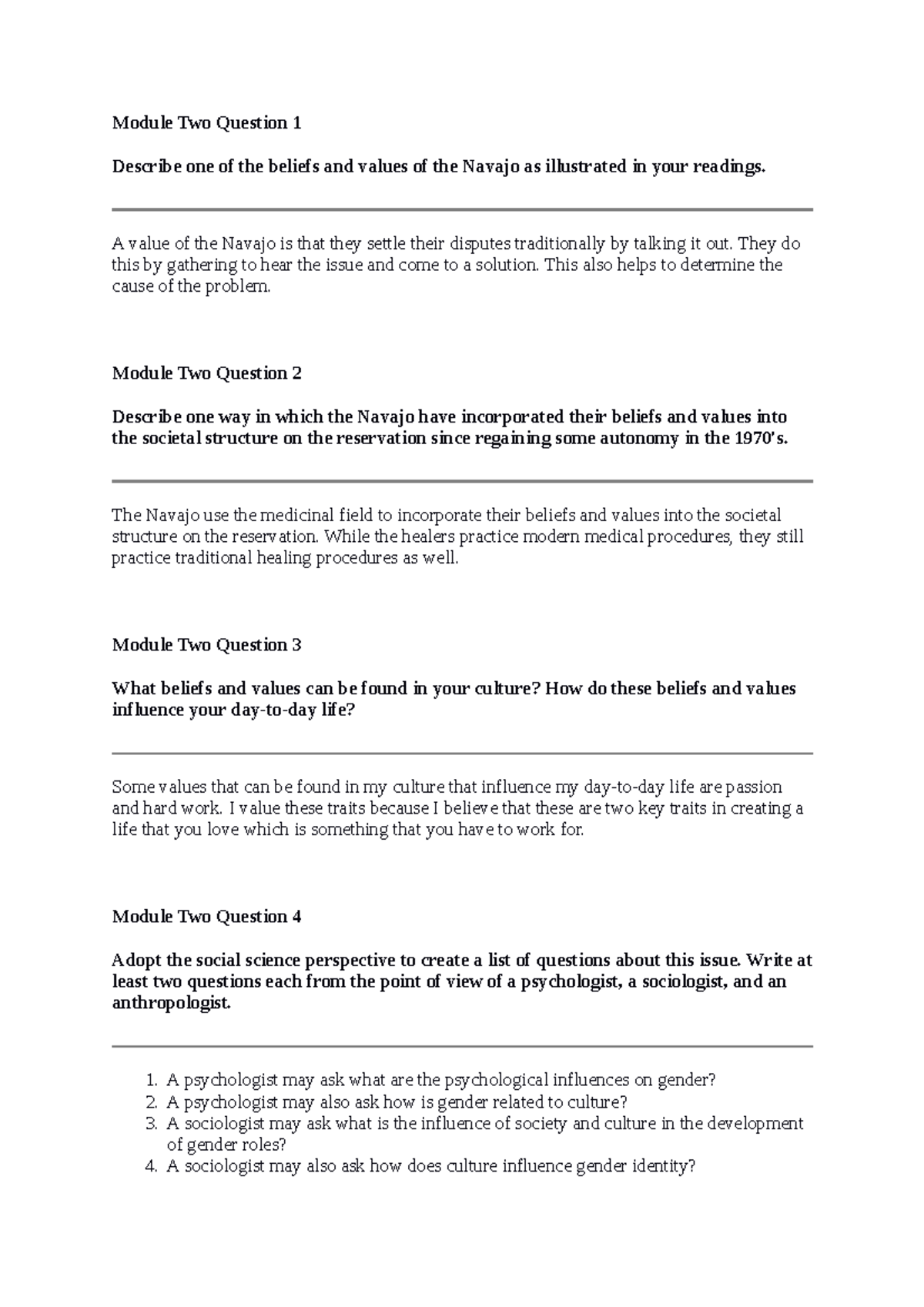 SCS 200 Module 2 Responses - Module Two Question 1 Describe one of the ...