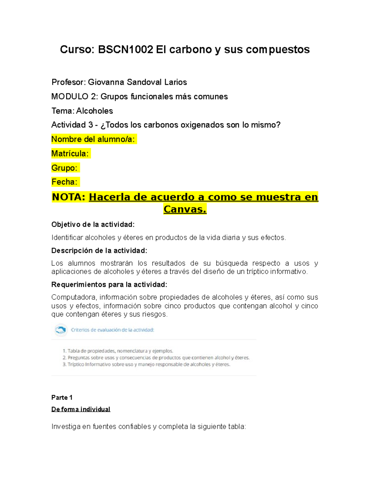 Actividad 3 Carbono y sus compuestos Para toda la familia - Curso ...