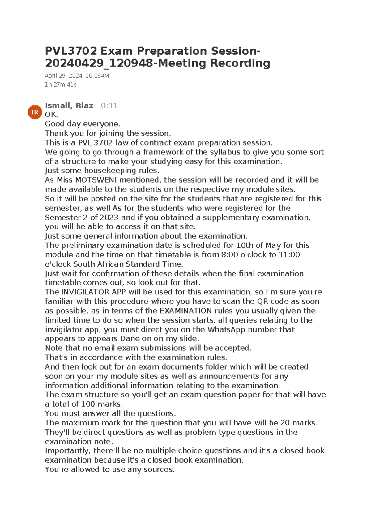 PVL3702 Exam Preparation Session 2 - PVL3702 Exam Preparation Session ...