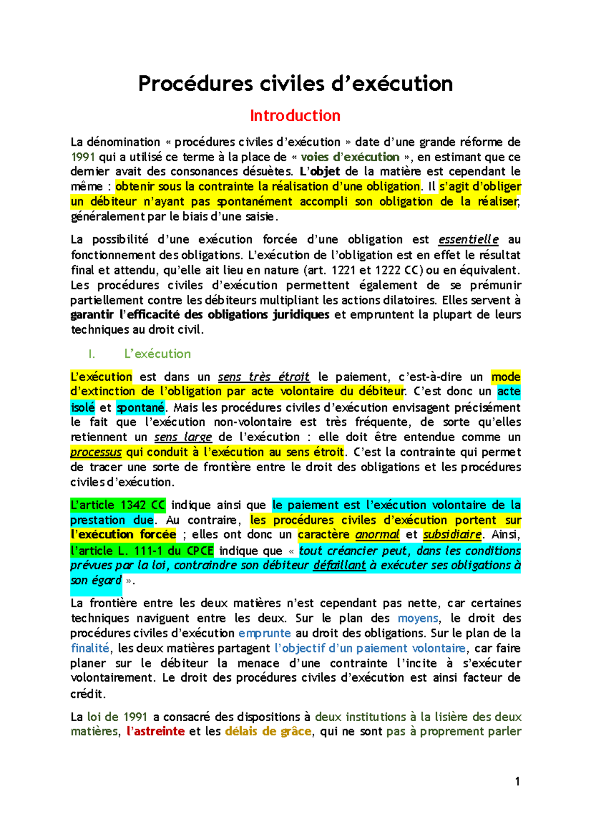 Cours entier - Procédures civiles d'exécution - Procédures civiles d ...