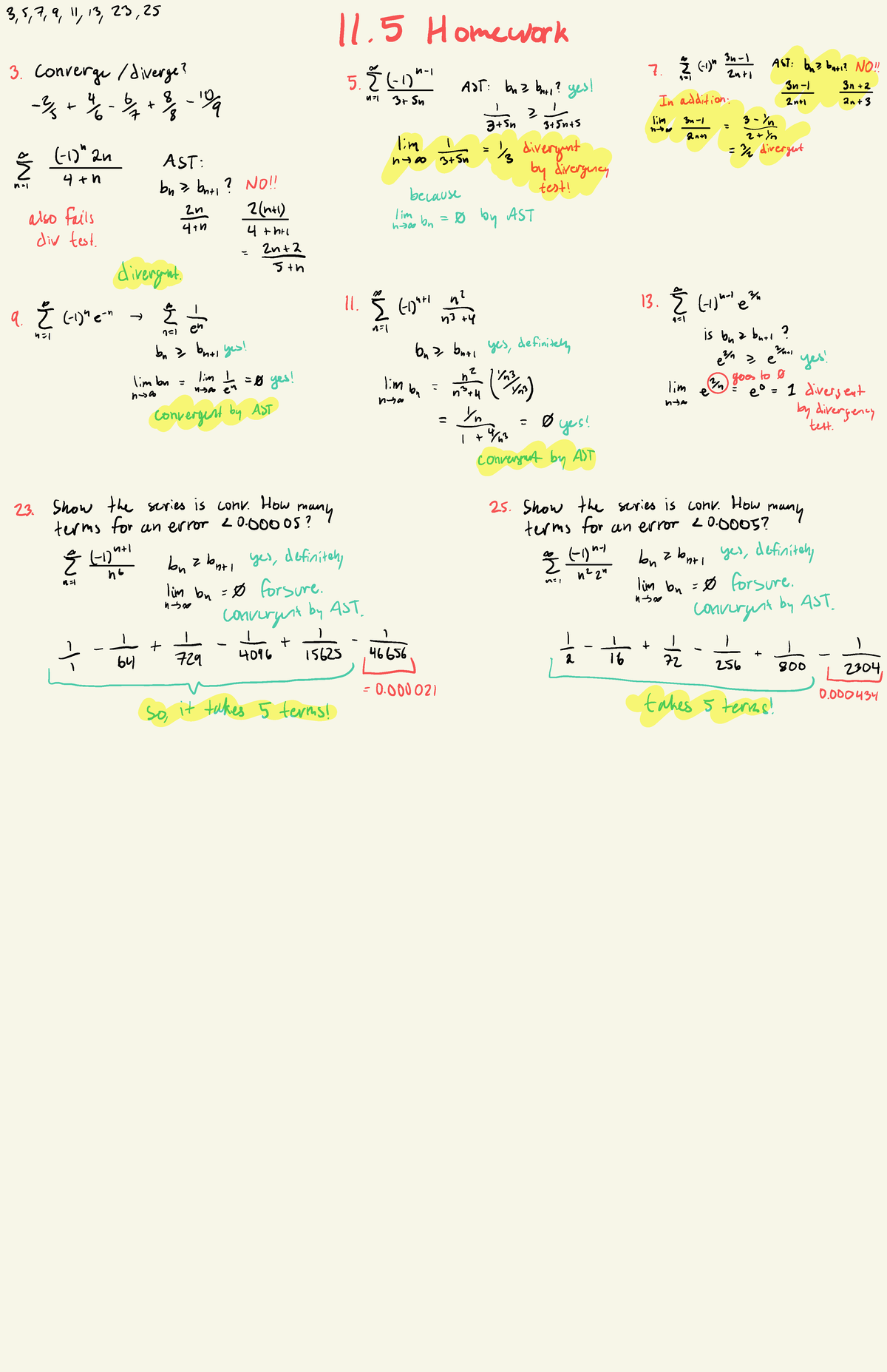 11.5 Problems - CALC II HMWRK - REVIEW AND PRACTICE - 3, 11 Homework 3 ...