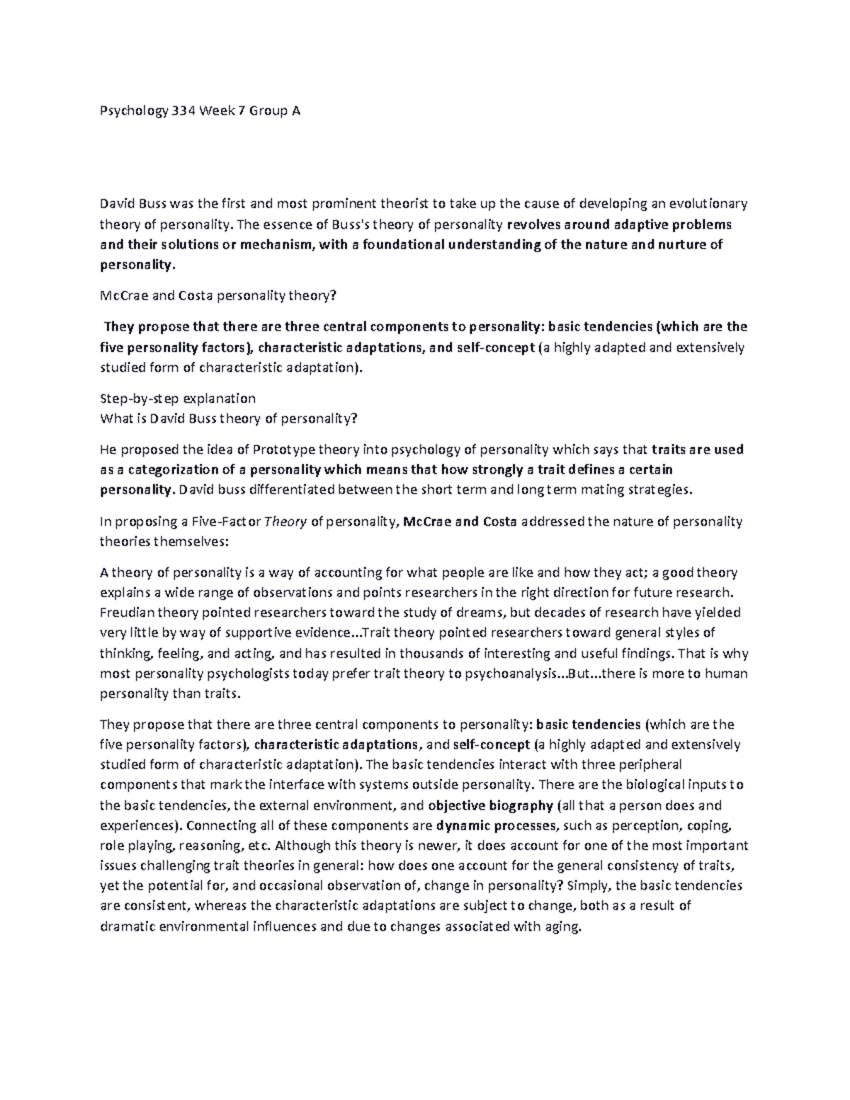 David Buss Biography