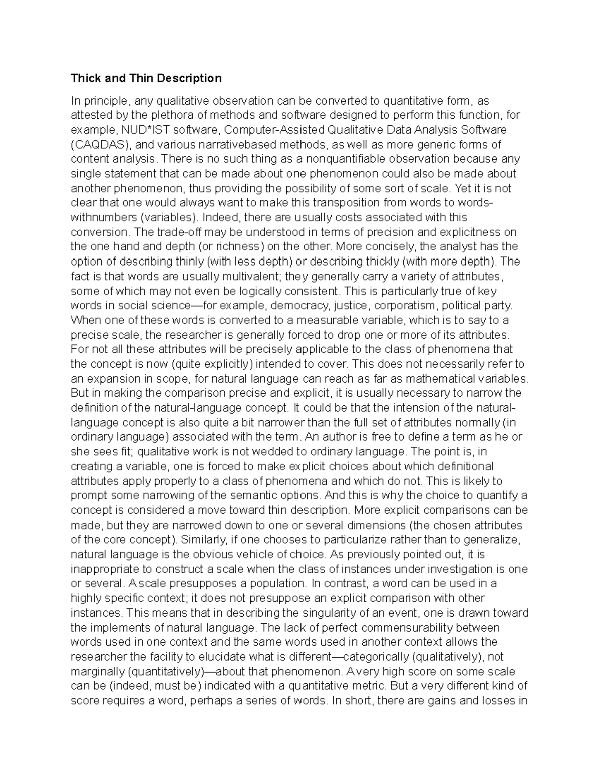 Thick and Thin Description - There is no such thing as a ...