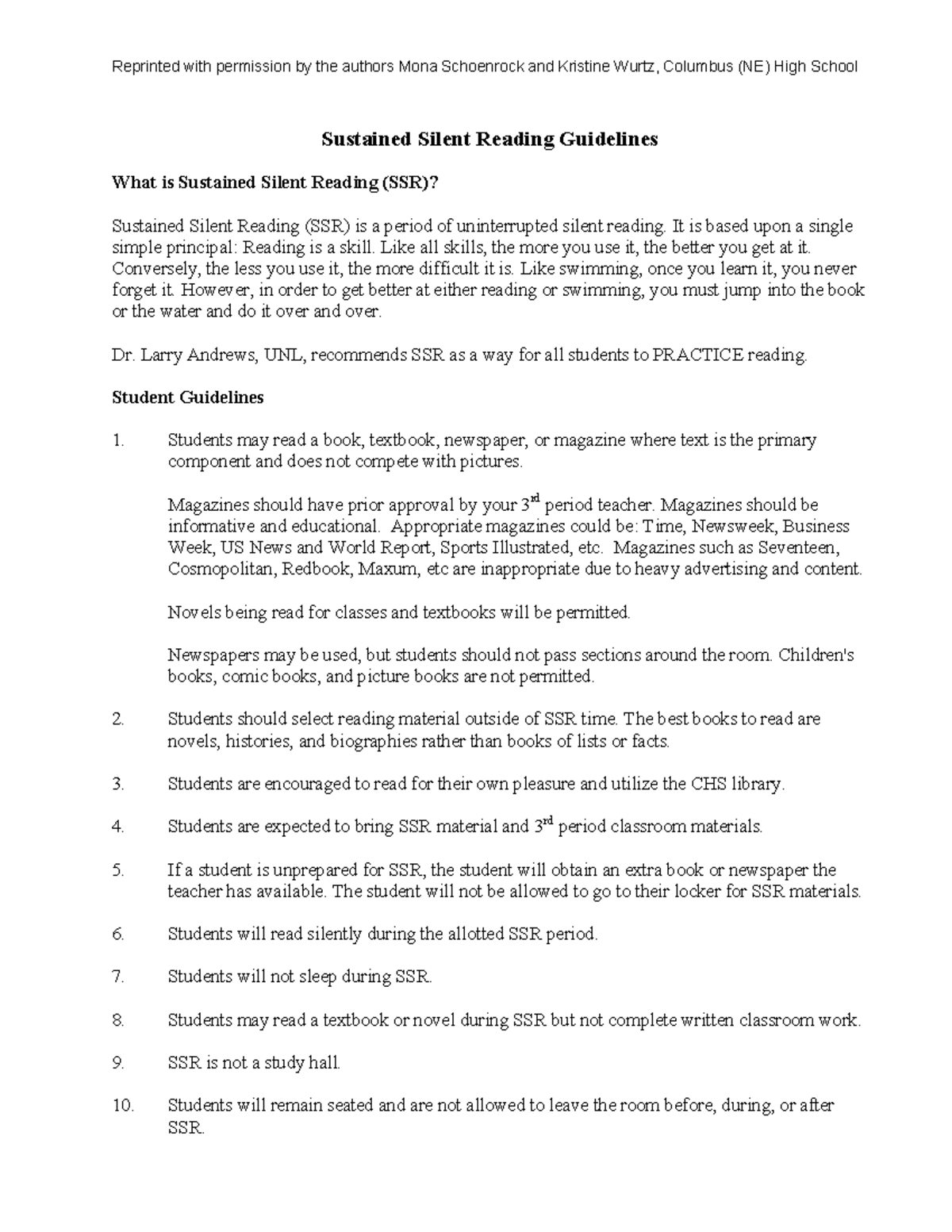 Sustainedsilentreading - Reprinted with permission by the authors Mona ...