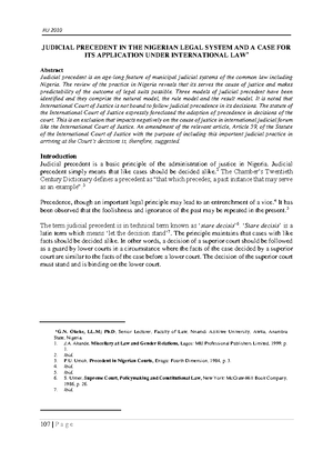 Introduction TO Nigeria Legal Method by Sanni Abiola - CHAPTER ONE LAW ...