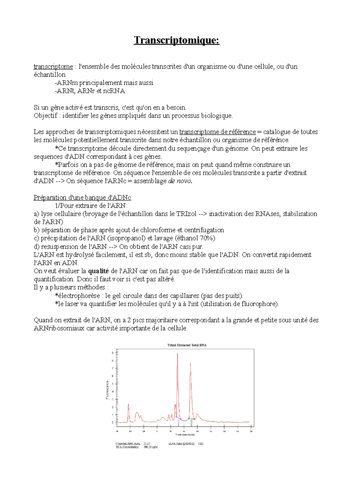 Chapitre 2 - Transcriptomique cours - Transcriptomique: transcriptome ...