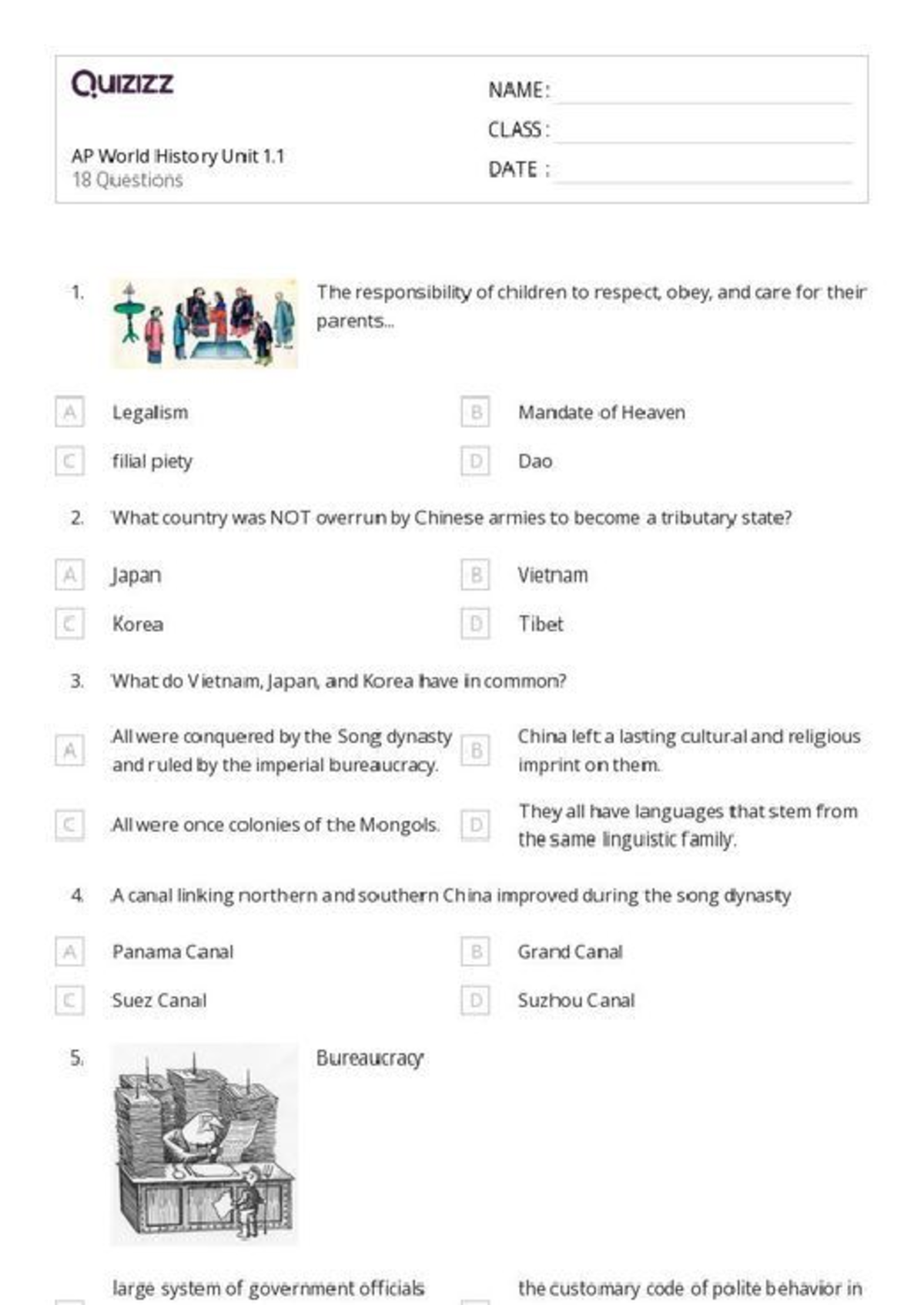 5f50d9de9d5bf2001 b8b6cbe ap world history unit 11 - Quizizz NAME ...