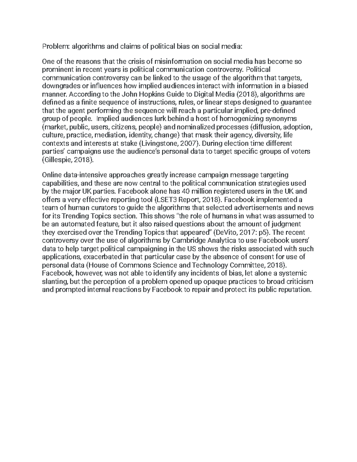 Problem algorithms and claims of political bias on social media ...