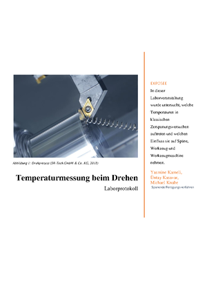 Spanarten und Spanformen Laborprotokoll - EXPOSEE In diesem ...