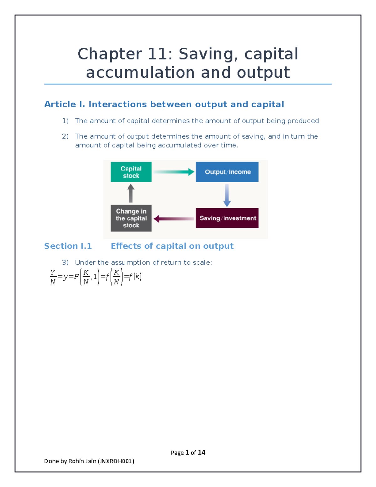Chapter 11 saving, capital accumulation and output - Chapter 11: Saving, capital accumulation ...