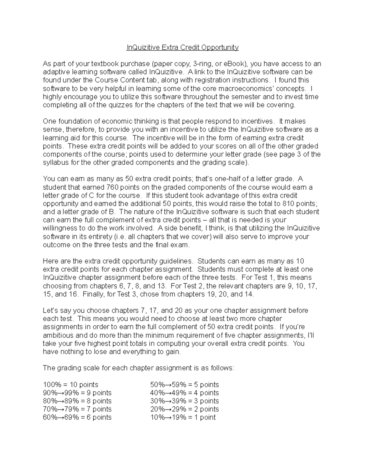 In Quizitive Extra Credit Opportunity - InQuizitive Extra Credit ...