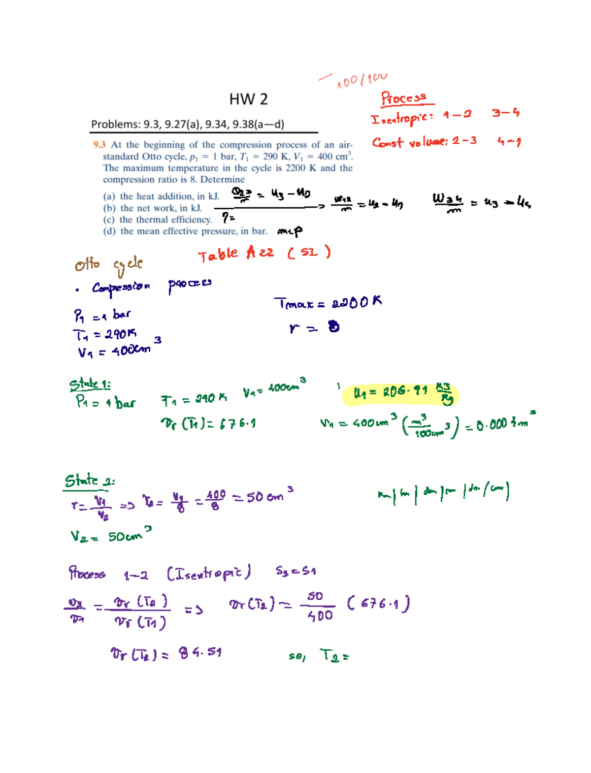 Solving homework 2 for exam - ####### 1 IE n 23 s Constvolume 2 3 4 p É ...