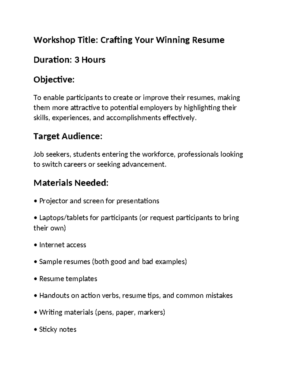 Workshop Proper - For Seminar Paper - Workshop Title: Crafting Your ...