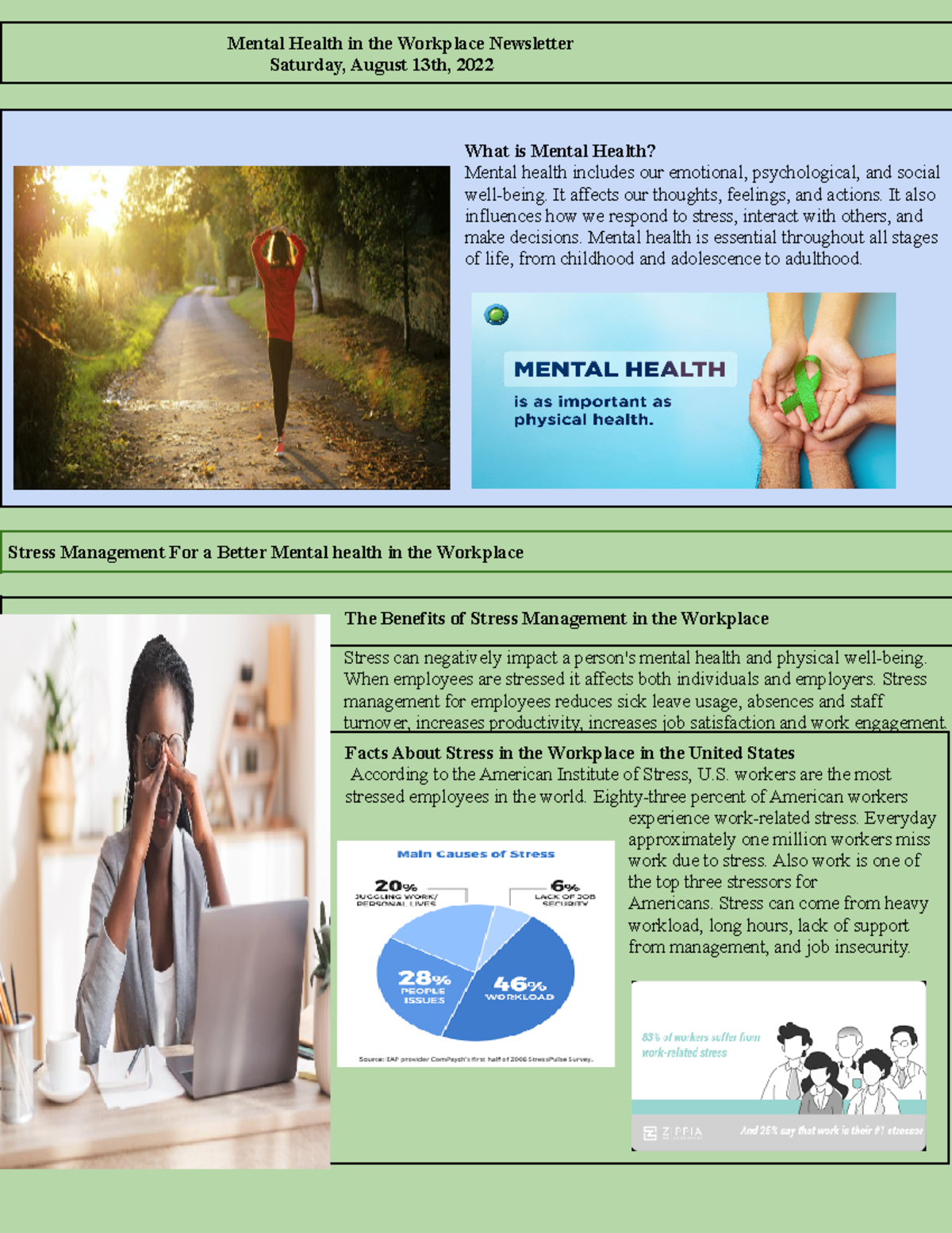 Mental Health in the Workplace Final Newsletter (Unannotated) - Mental ...