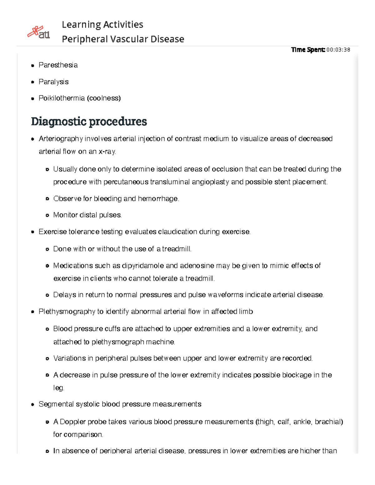 PVD 2 - VATI - Learning Activities Peripheral Vascular Disease Time ...