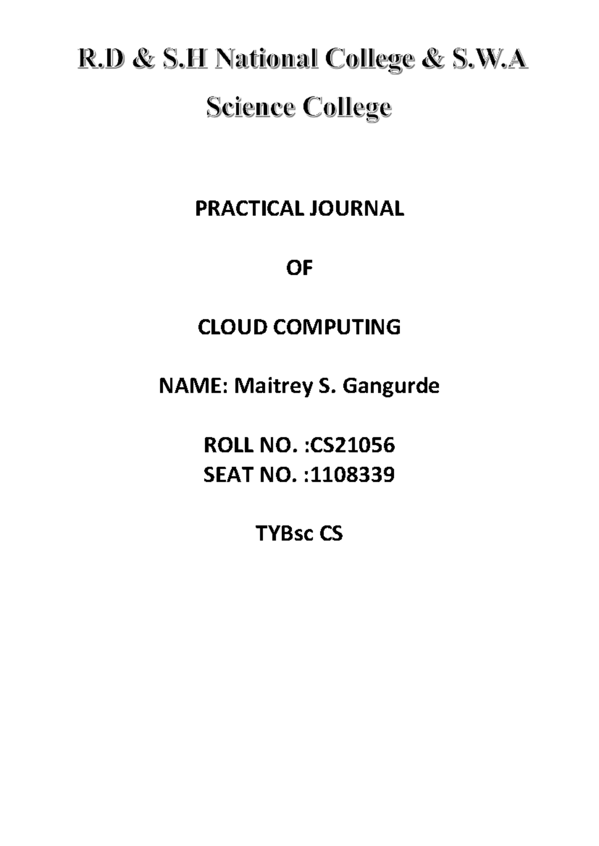 CC Practical Journal 21056 new - PRACTICAL JOURNAL OF CLOUD COMPUTING ...