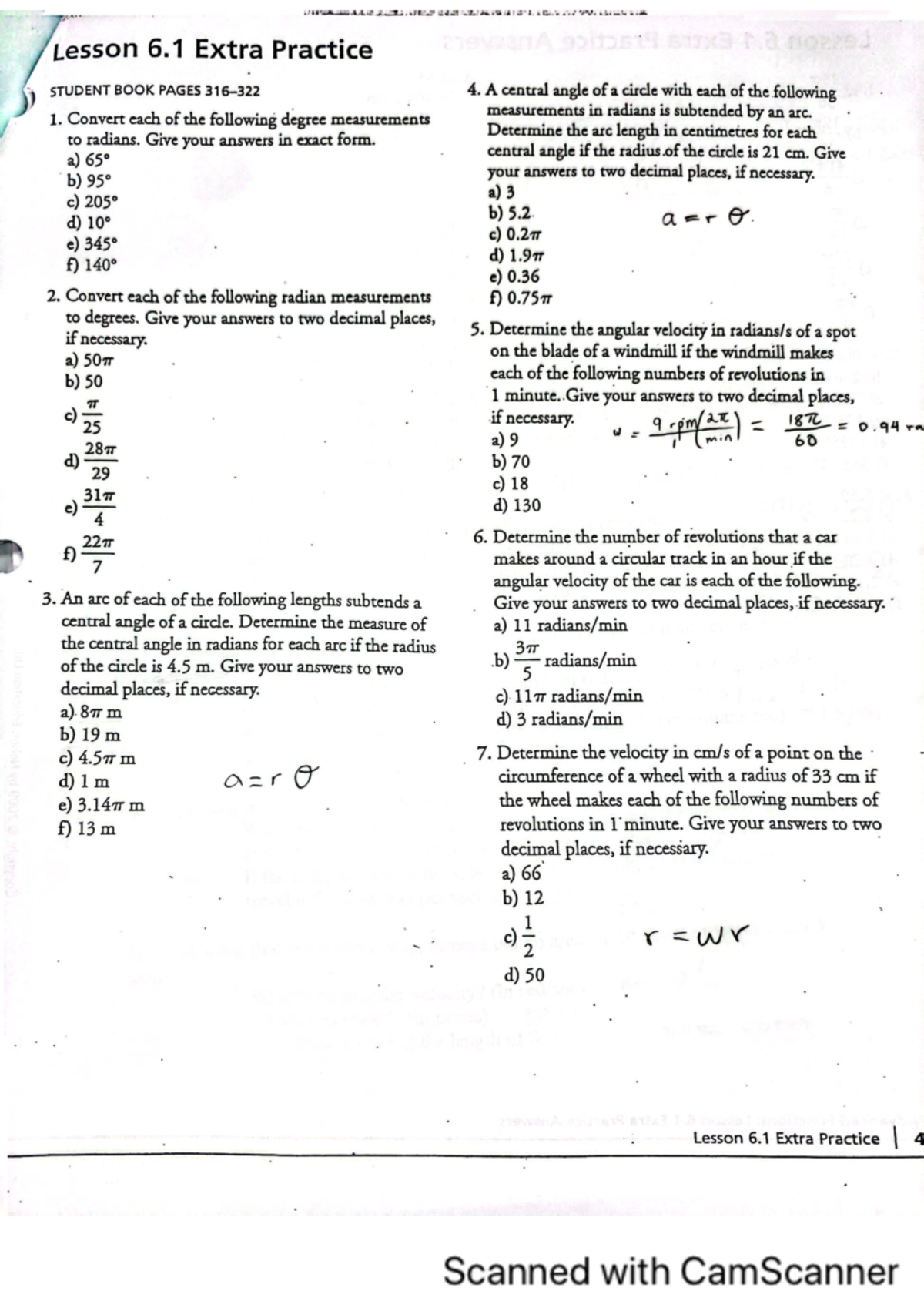 Lesson 6.1 - Angular Velocity - Studocu