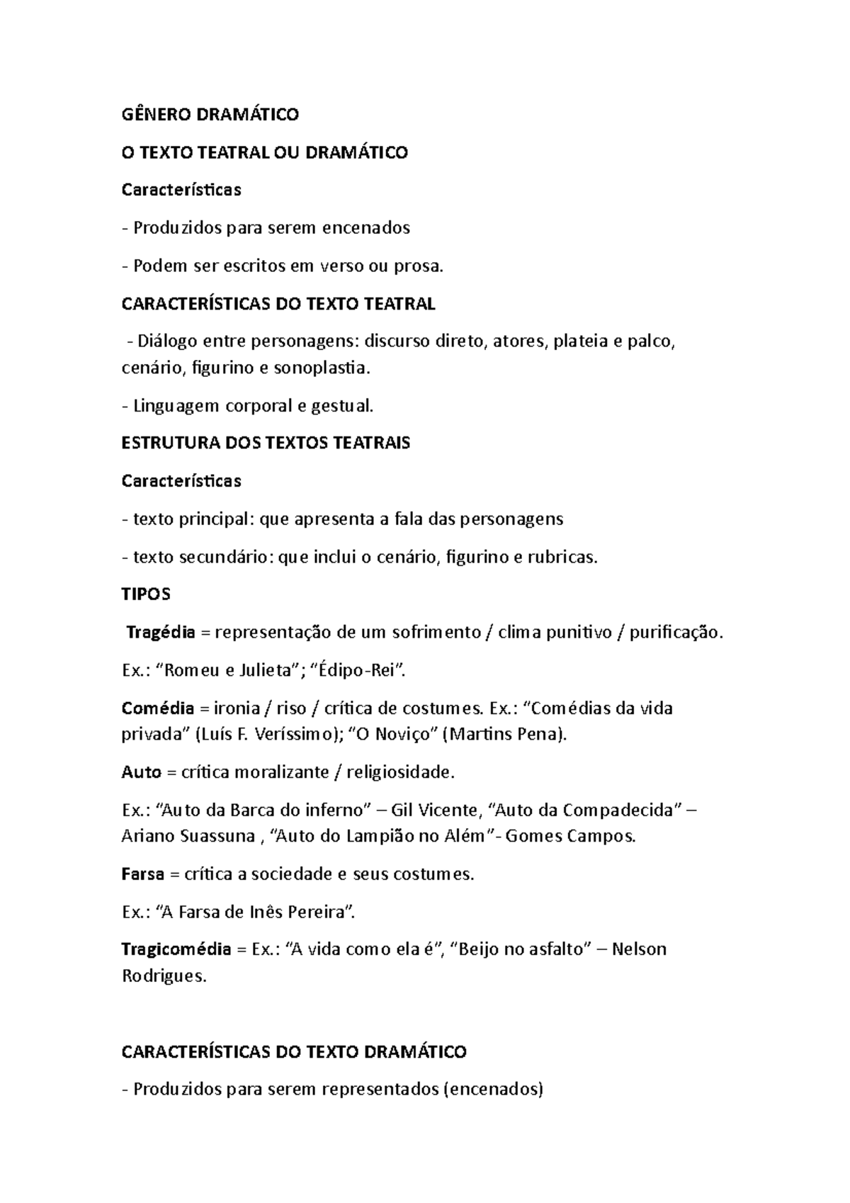 Gênero Dramático artes 12 - GÊNERO DRAMÁTICO O TEXTO TEATRAL OU ...