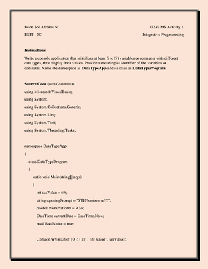05 Laboratory Exercise 1(11) - IT 05 Laboratory Exercise 1 *Property of ...