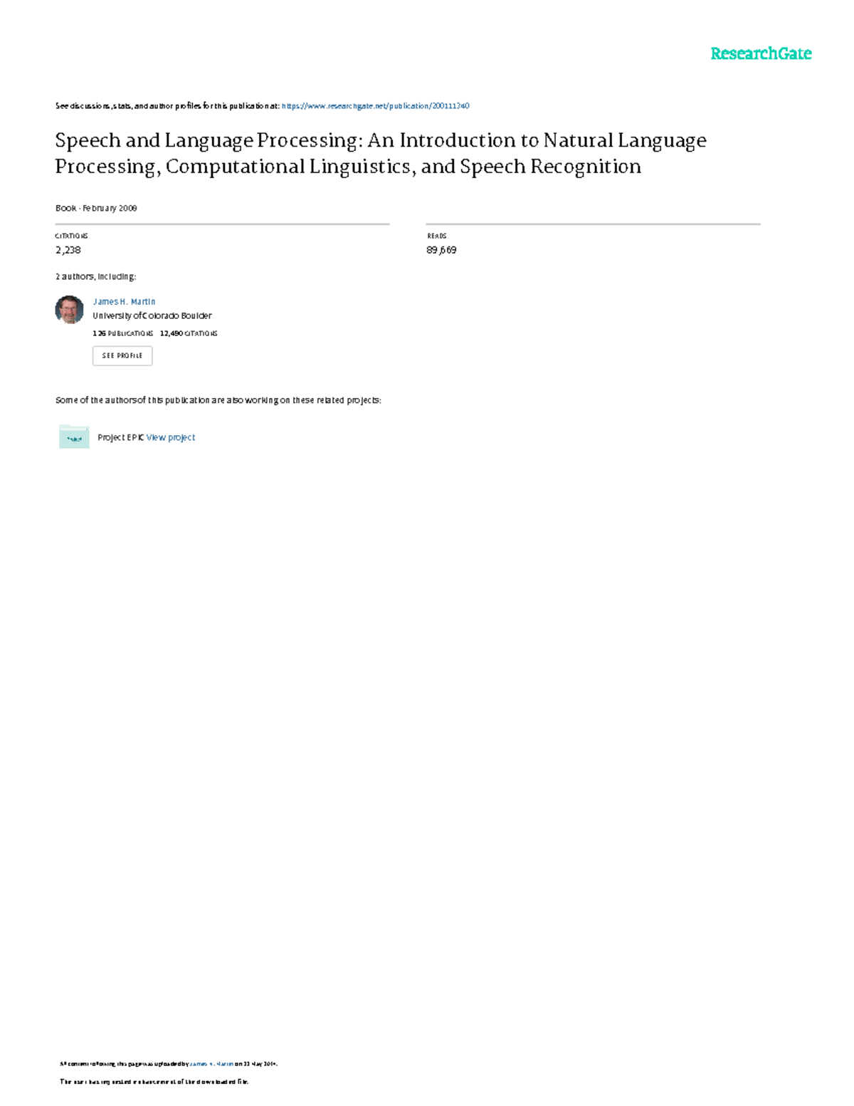 Speech and Language Processing An Introduction to - See discussions ...