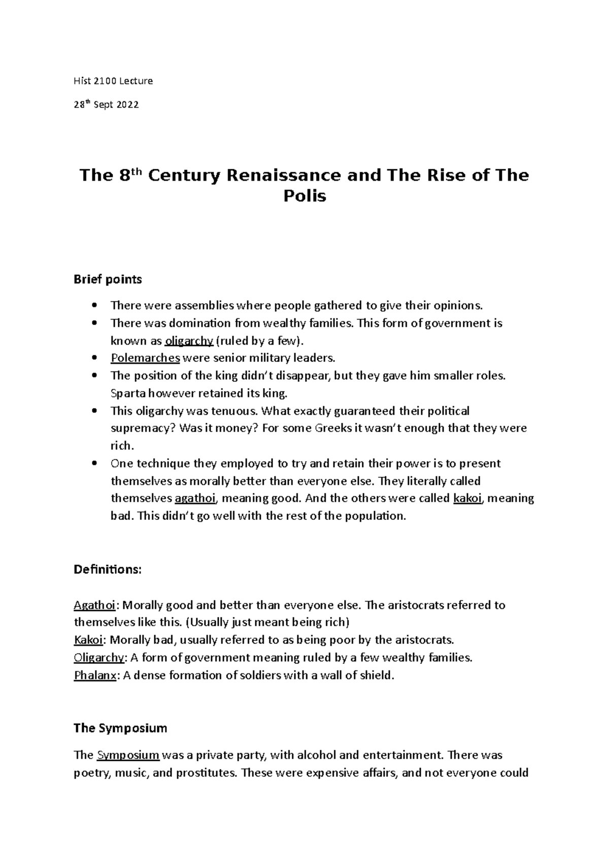 Lecture 28 Sept - Hist 2100 Lecture 28 th Sept 2022 The 8th Century ...