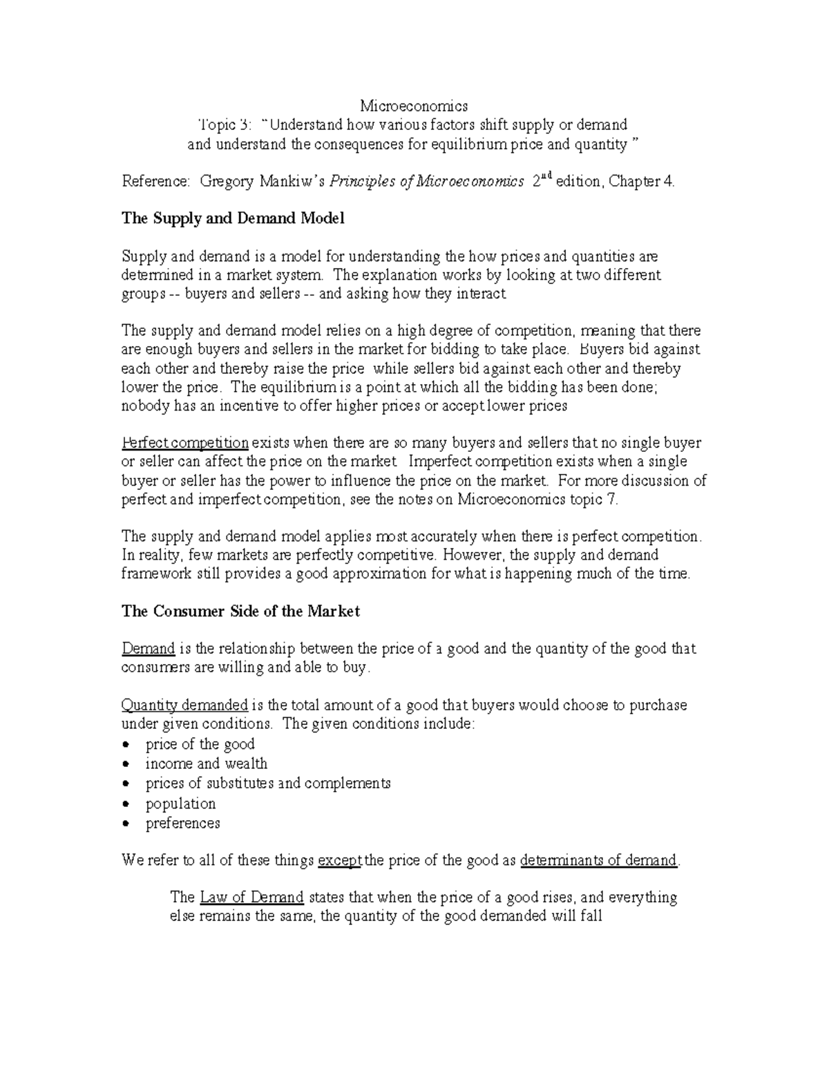 Micro 3.PDF - micro 3 - Work - Microeconomics Topic 3 : “Understand how ...