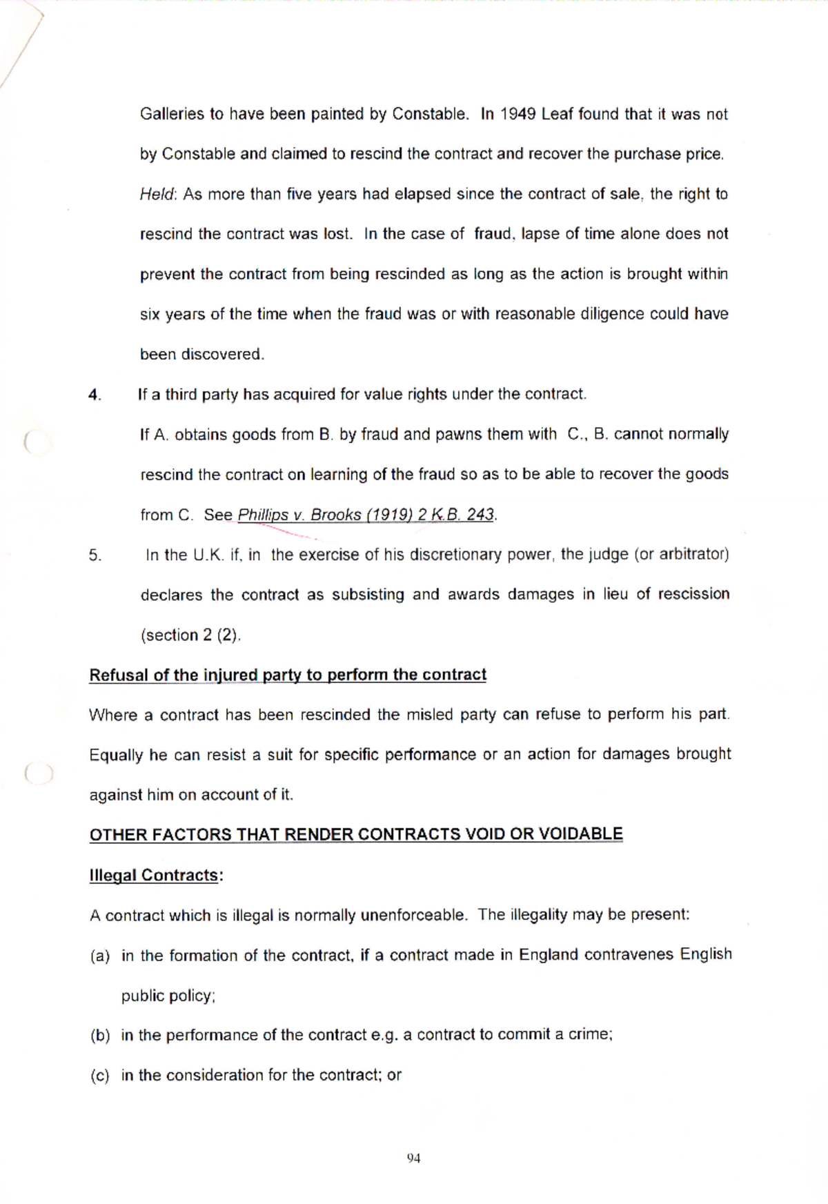 Contract Notes about vitiating factor - Contract law - Studocu