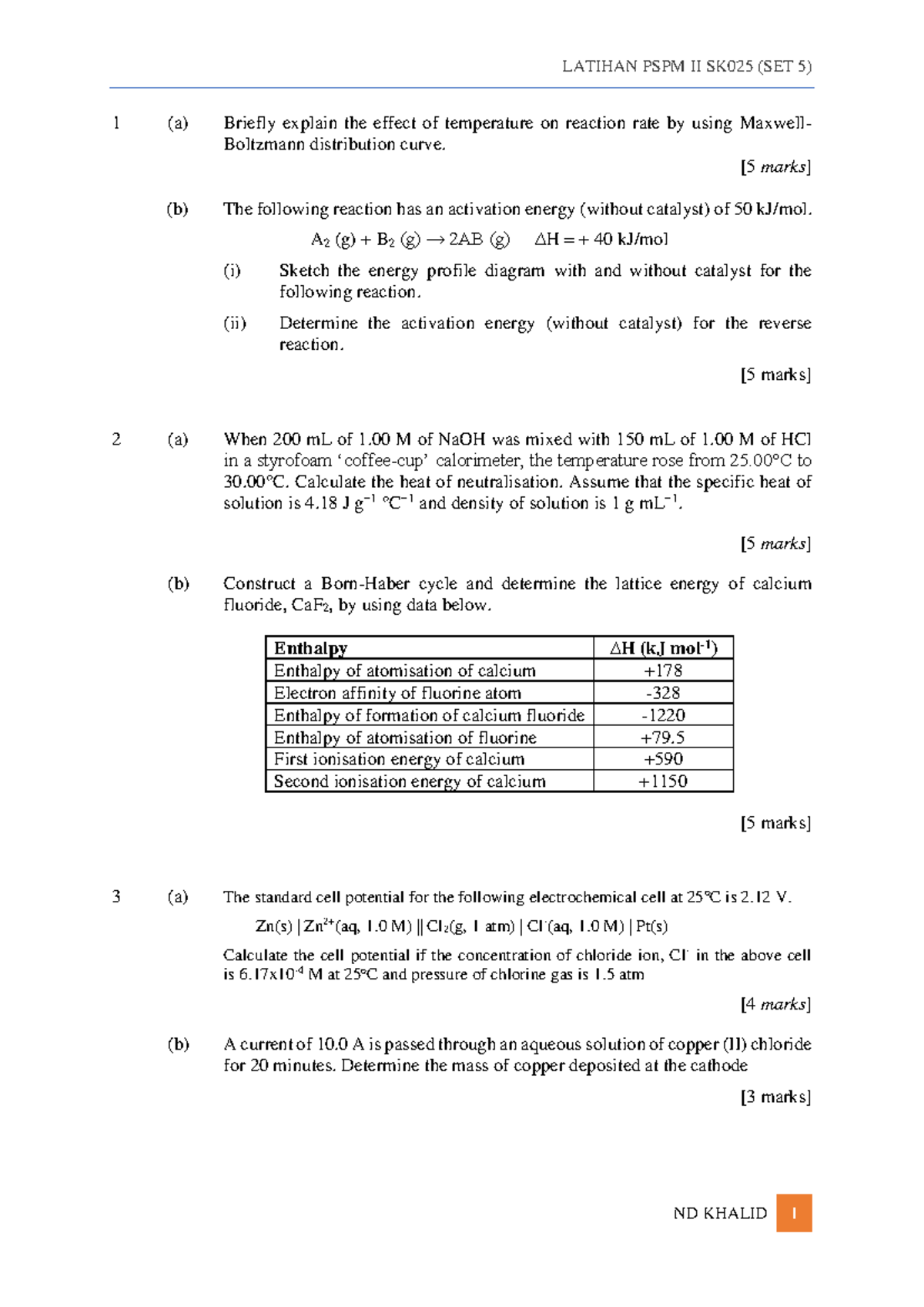SK025 KMJ PRE PSPM SET 5 ( Question) - 1 (a) Briefly explain the effect ...