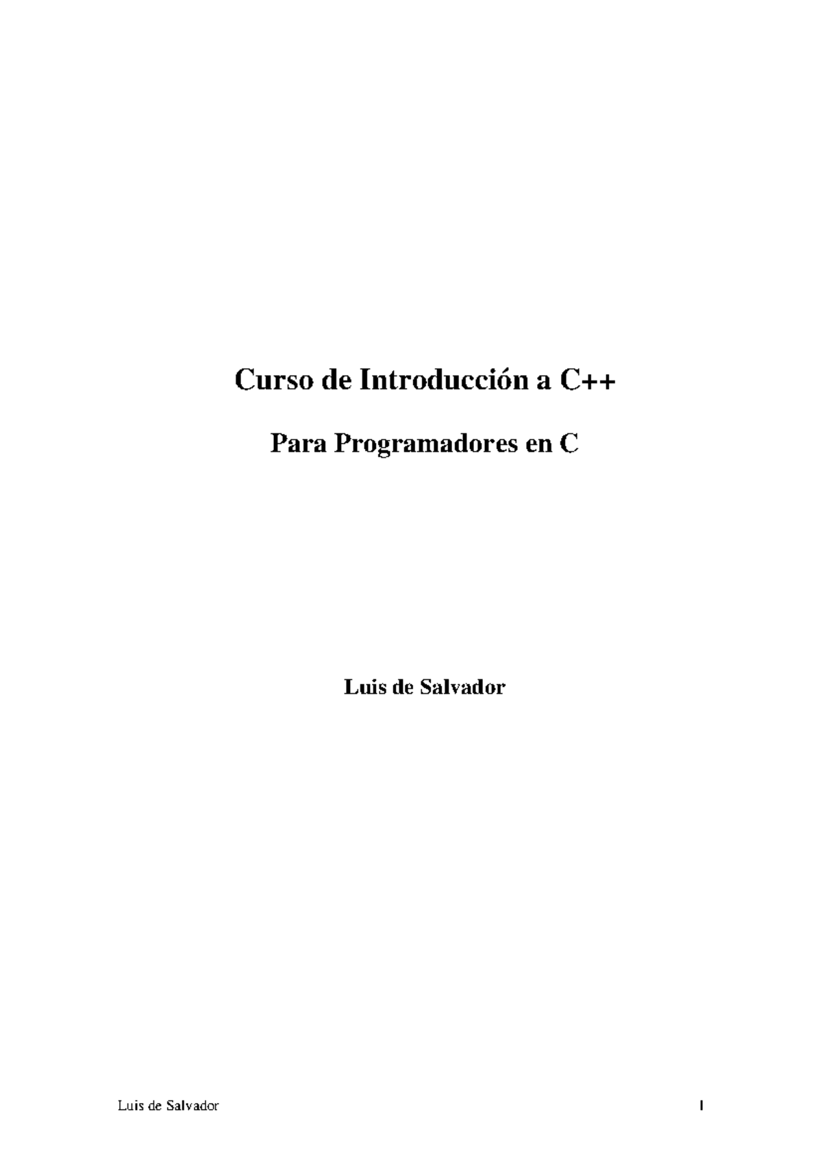 Introducción a C plus para programadores en C - Curso de Introducción a C++ Para Programadores ...