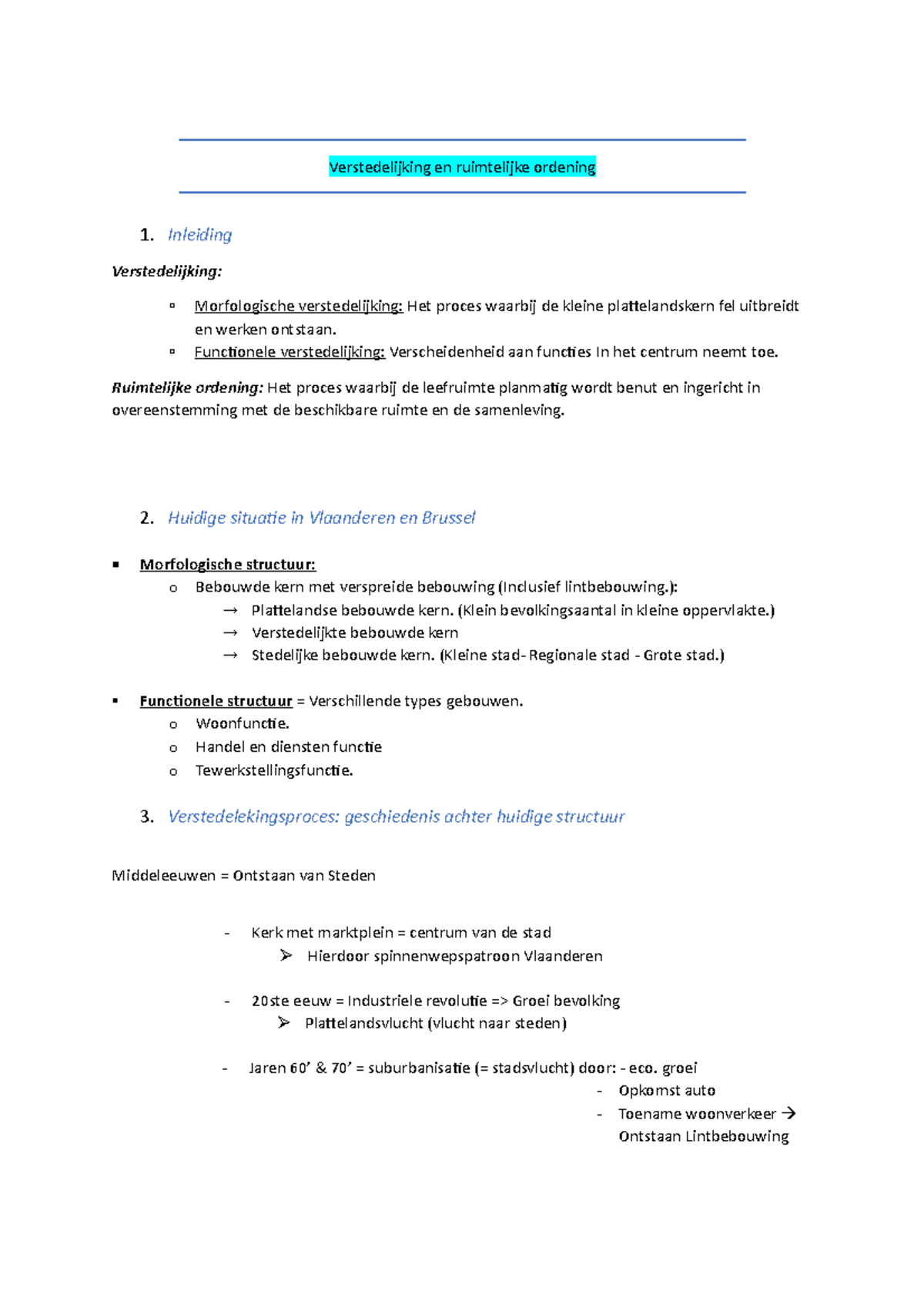 Ruimtelijke verstedelijking - Verstedelijking en ruimtelijke ordening 1 ...