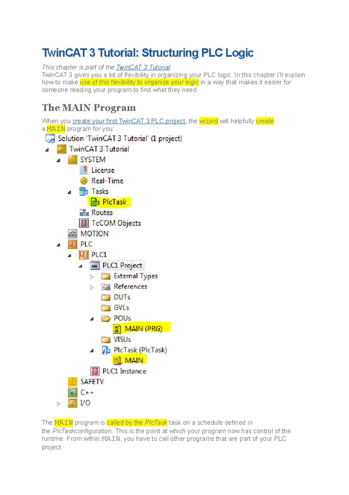 1 Ordening - ... - TwinCAT 3 Tutorial: Structuring PLC Logic This ...