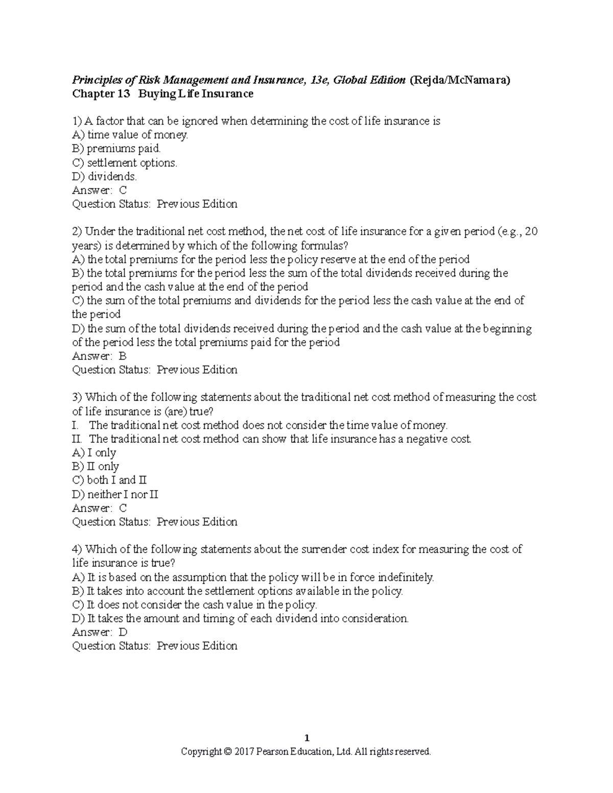 TIF-chapter 13 - testbanks - Principles of Risk Management and ...
