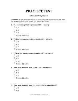 Chapter 1 Practice Test - PRACTICE TEST Chapter 1: Foundations: Sets ...